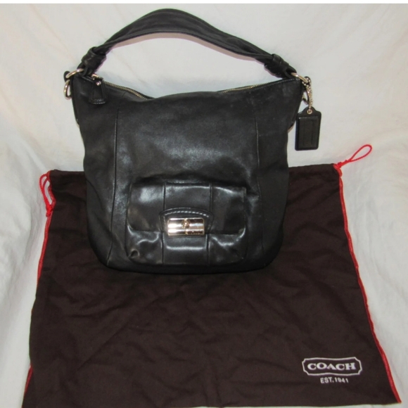 Coach | Bags | Coach Kristen Black Leather Hobo Shoulder Bag Handbag ...